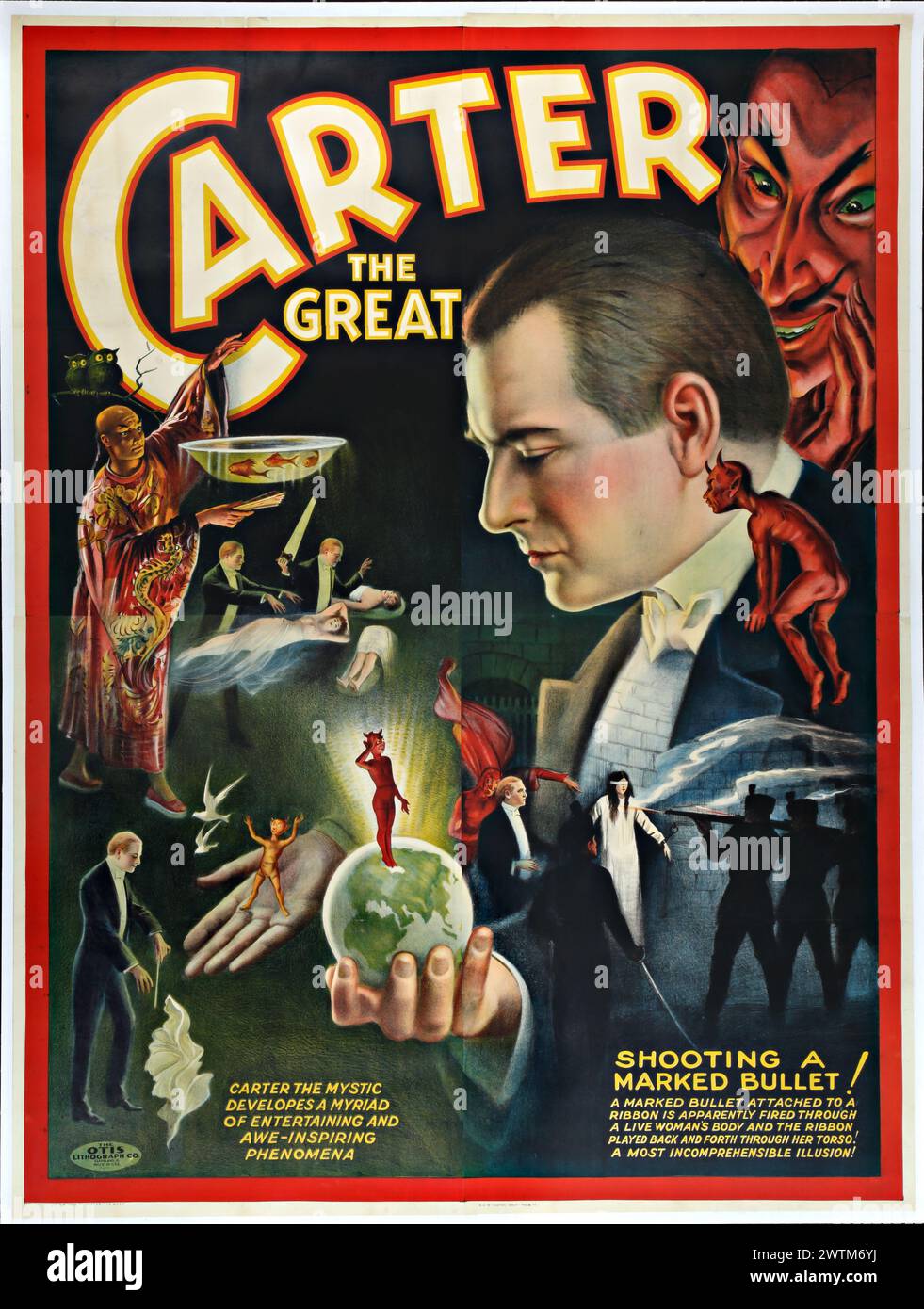 Magic poster - Carter The Great - Shooting a Marked Bullet Stock Photo ...