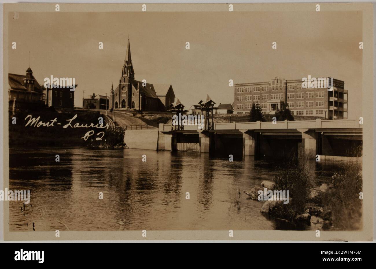 Gelatin silver print - View of Mont-Laurier, Quebec, 1927-1949 Alcide ...