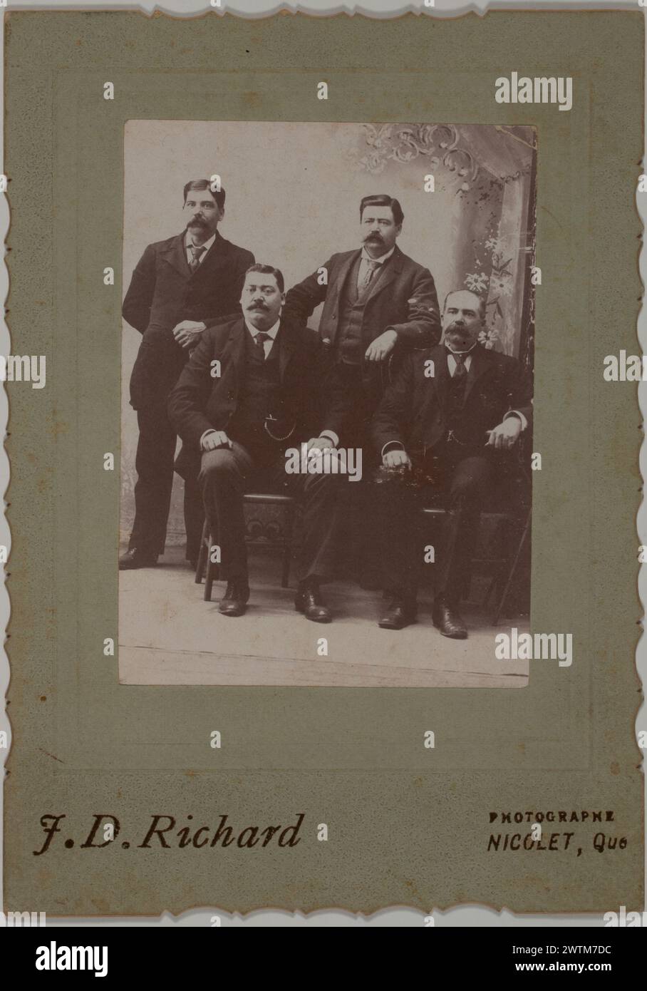 Gelatin silver print - Group portrait of unidentified men, Nicolet ...