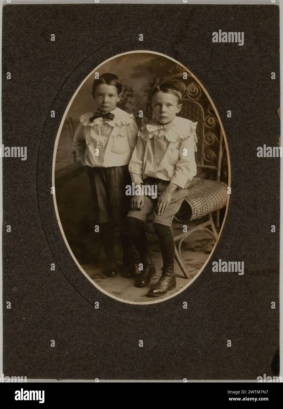 Gelatin silver print - Portrait of two unidentified boys, Bedford ...