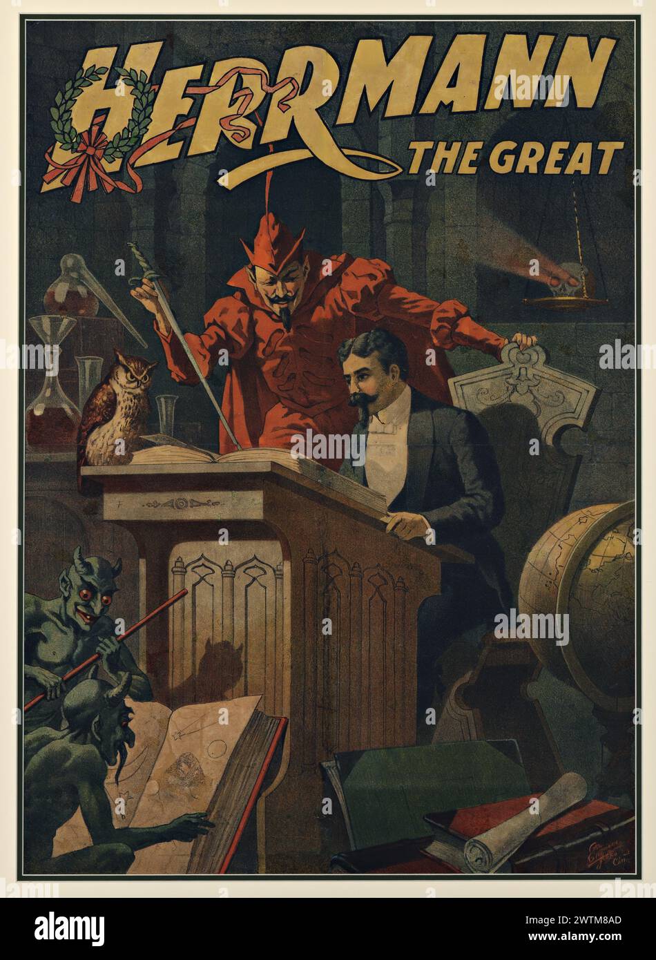 Magic poster - Herrmann The Great Stock Photo - Alamy