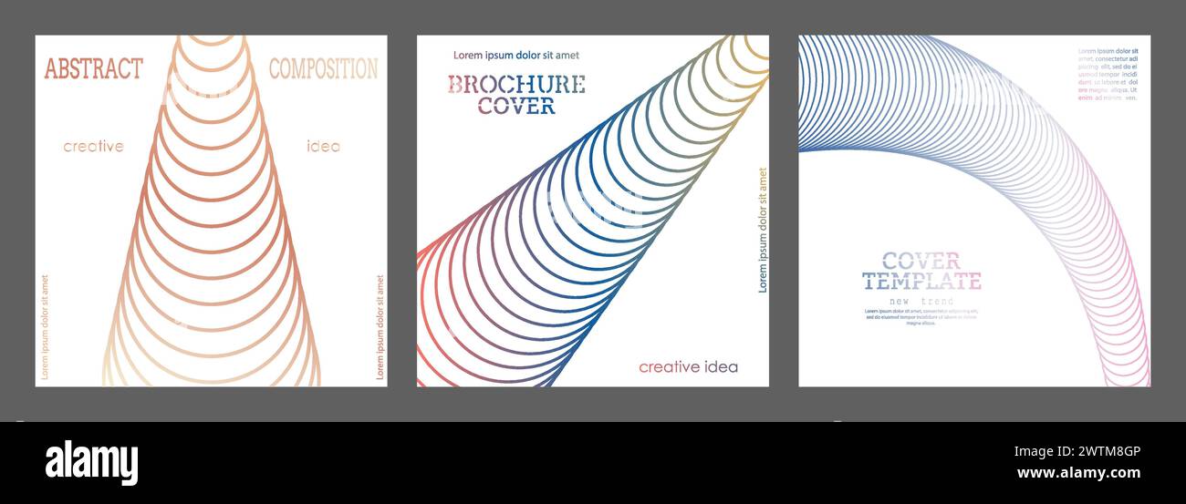 The spiral. A set of colored cover pages for a book, a catalog magazine ...