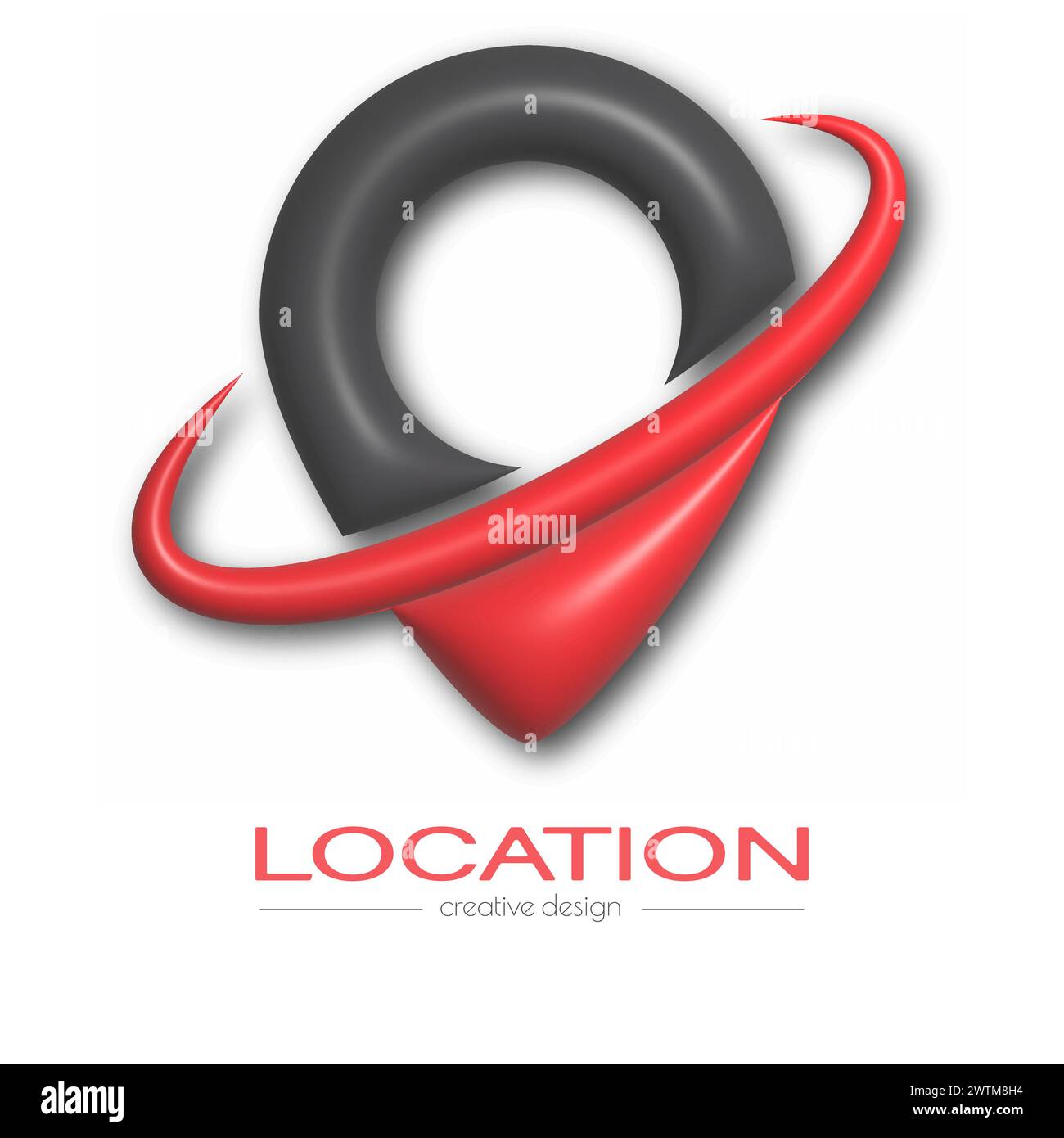3d location icon. A template for an emblem, sticker, or brand. An idea ...