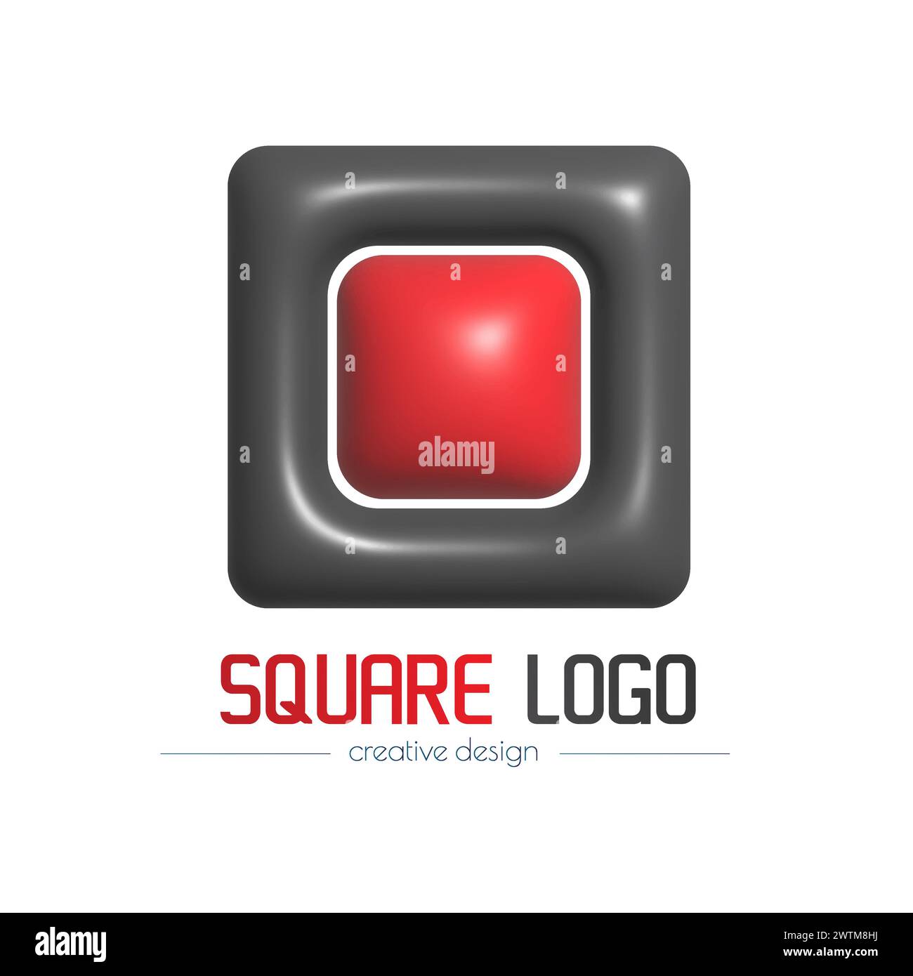 3d square logo. A template for a brand, ID, sticker, sticker, or ...