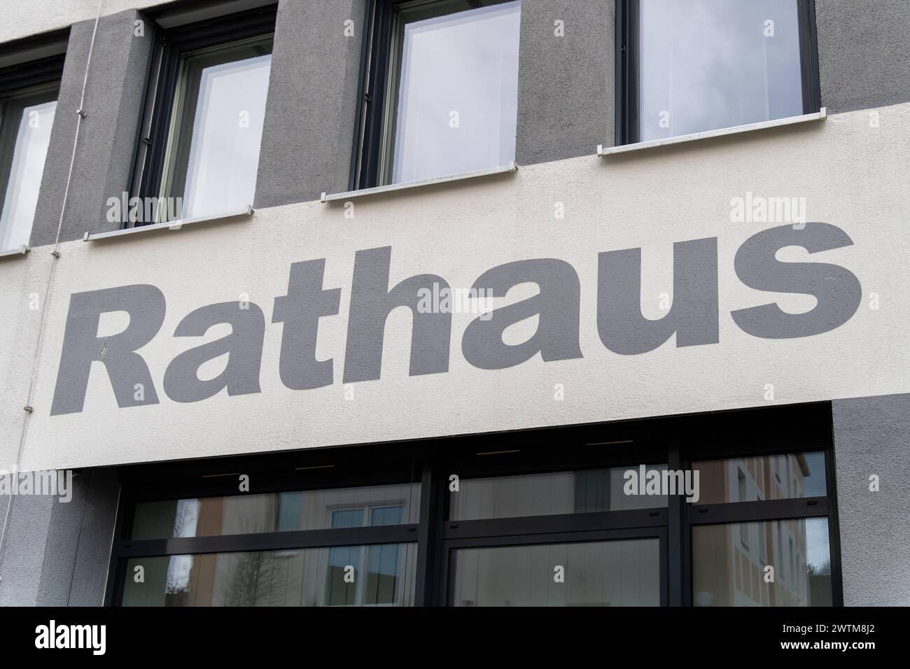 Schwabmünchen, Bavaria, Germany - March 17, 2024: Town hall lettering ...