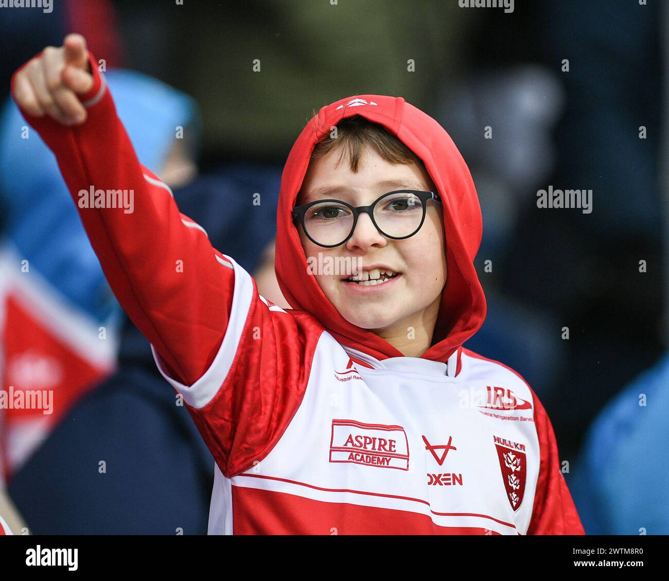 Huddersfield, England - 16th March 2024 Hull Kingston Rovers fan. Rugby ...