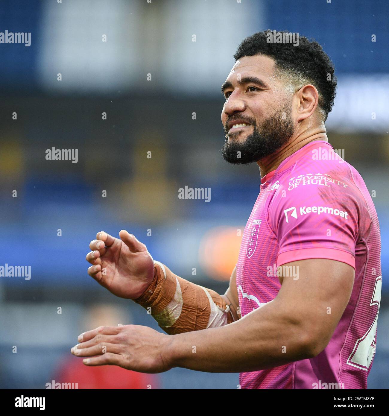 Huddersfield, England - 16th March 2024 Kelepi Tanginoa (20) of Hull ...