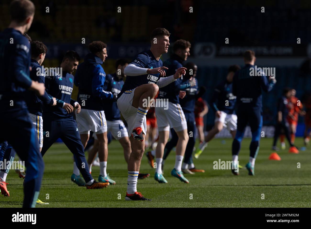 Charlie Cresswell (Leeds United) warming up before the Sky Bet ...