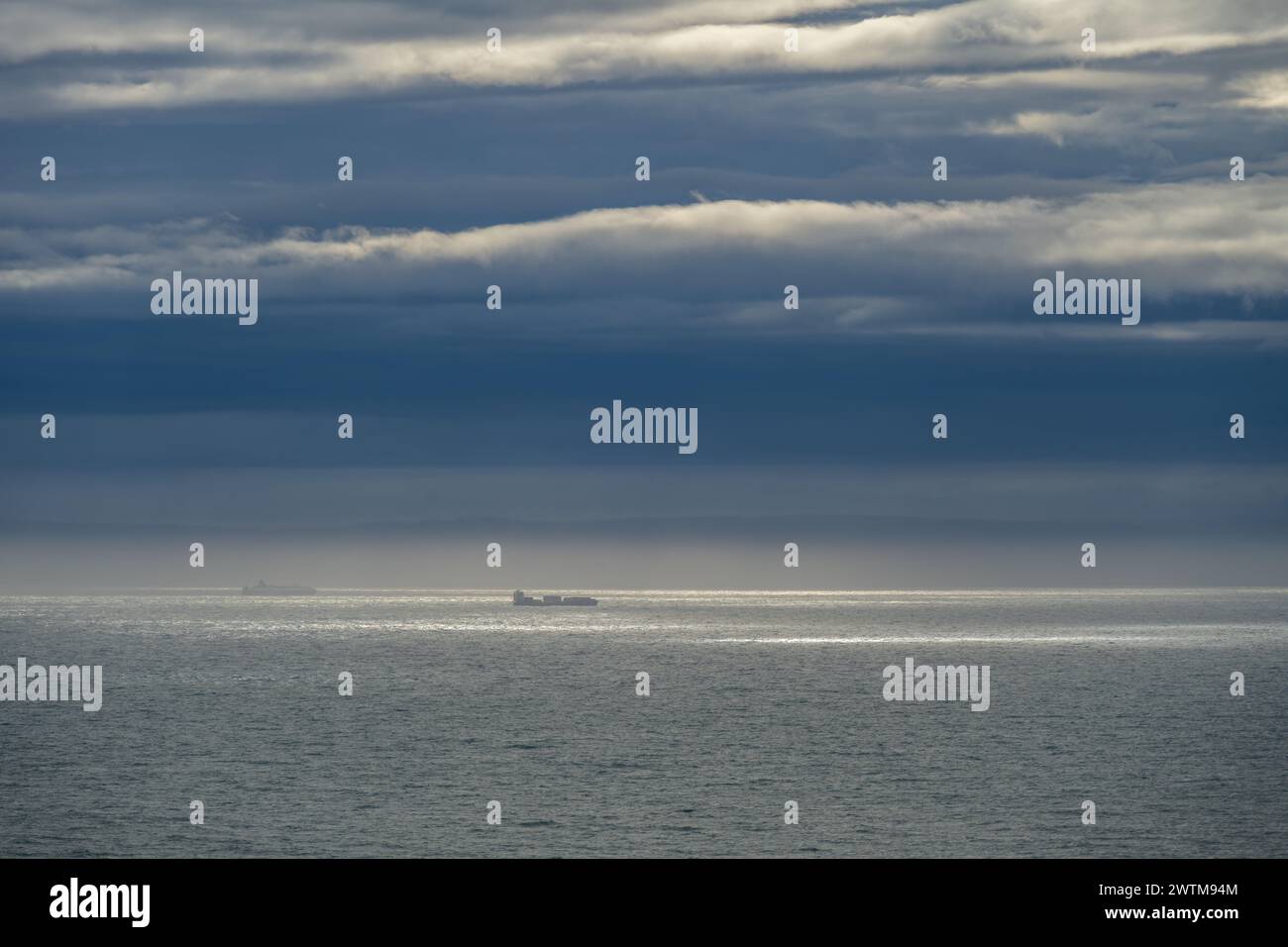 Shipping in the English Channel from St Margarets At Cliffe Stock Photo ...