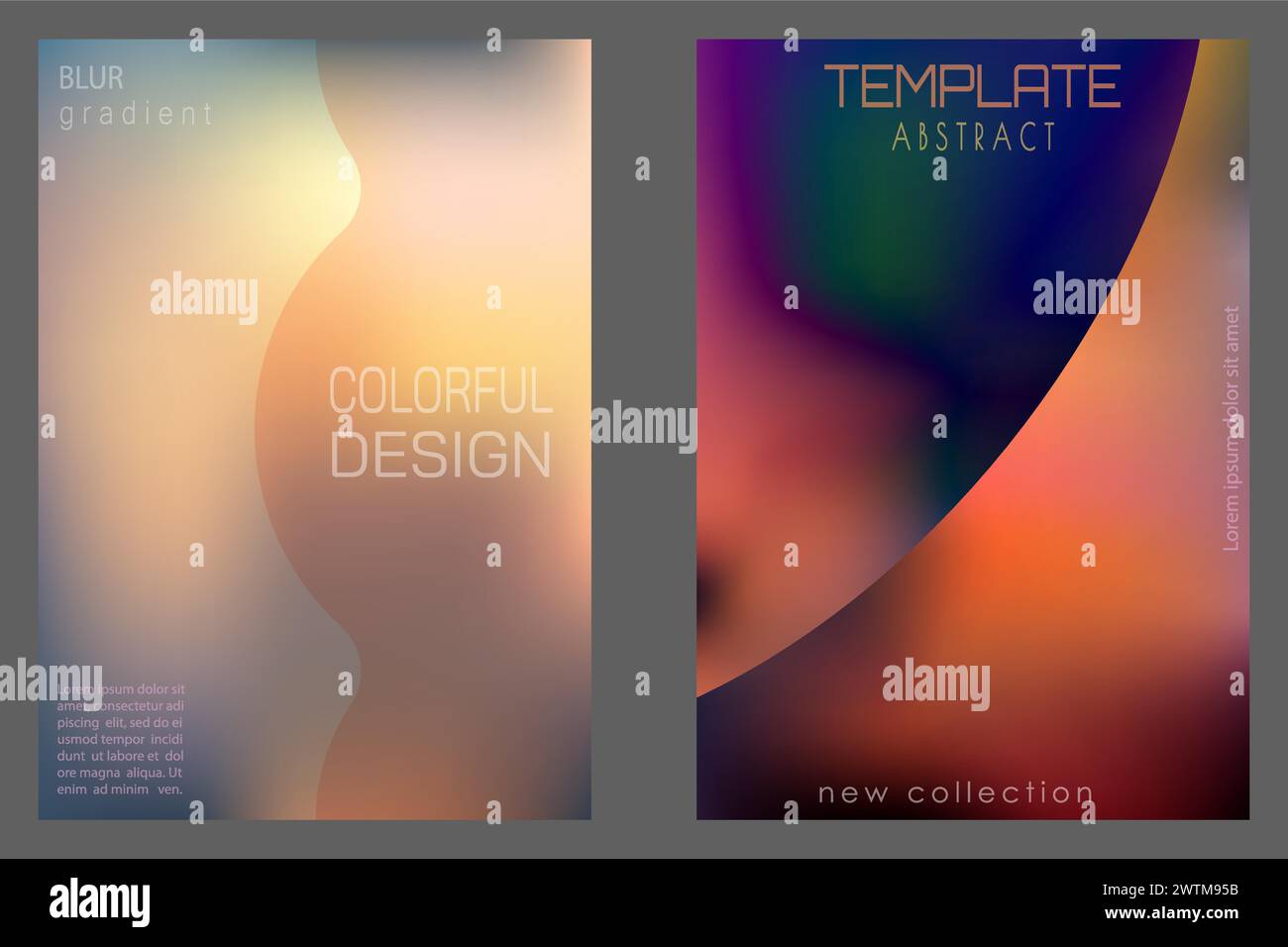 Colorful gradient with blur. Template for the cover of a catalog ...
