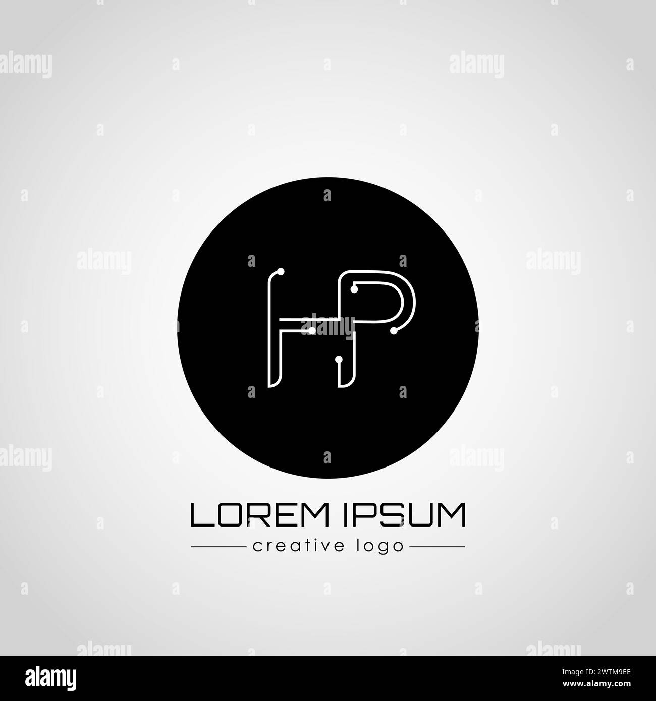 Creative logo letter H and P. A design element of a logo, business card ...
