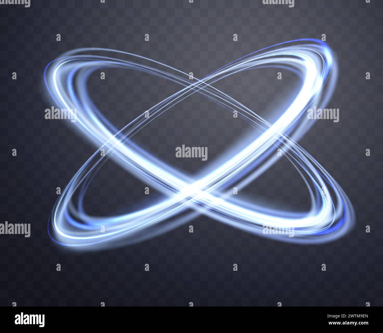 Blue magic glowing ring. Neon realistic energy flare halo ring ...