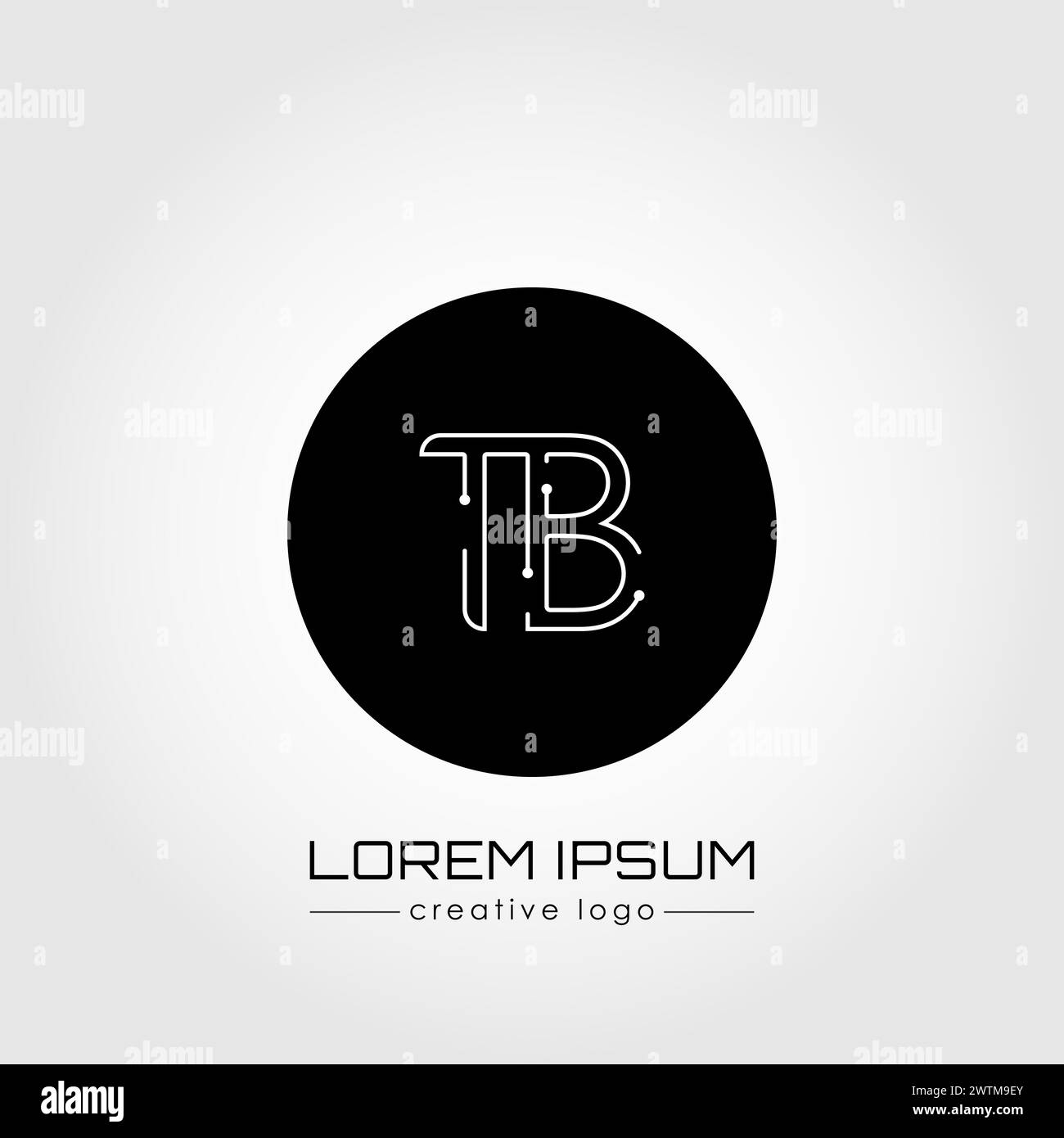 The creative logo is the letter T and B. A design element of a logo ...