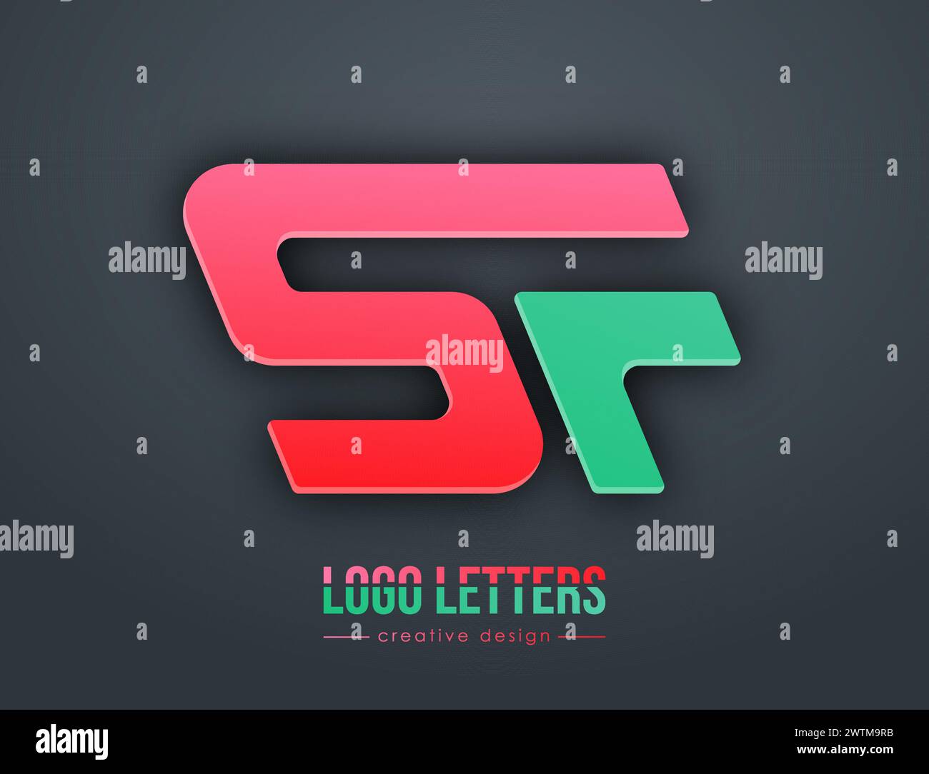 The design of the letters S and r. A logo template for a business card ...