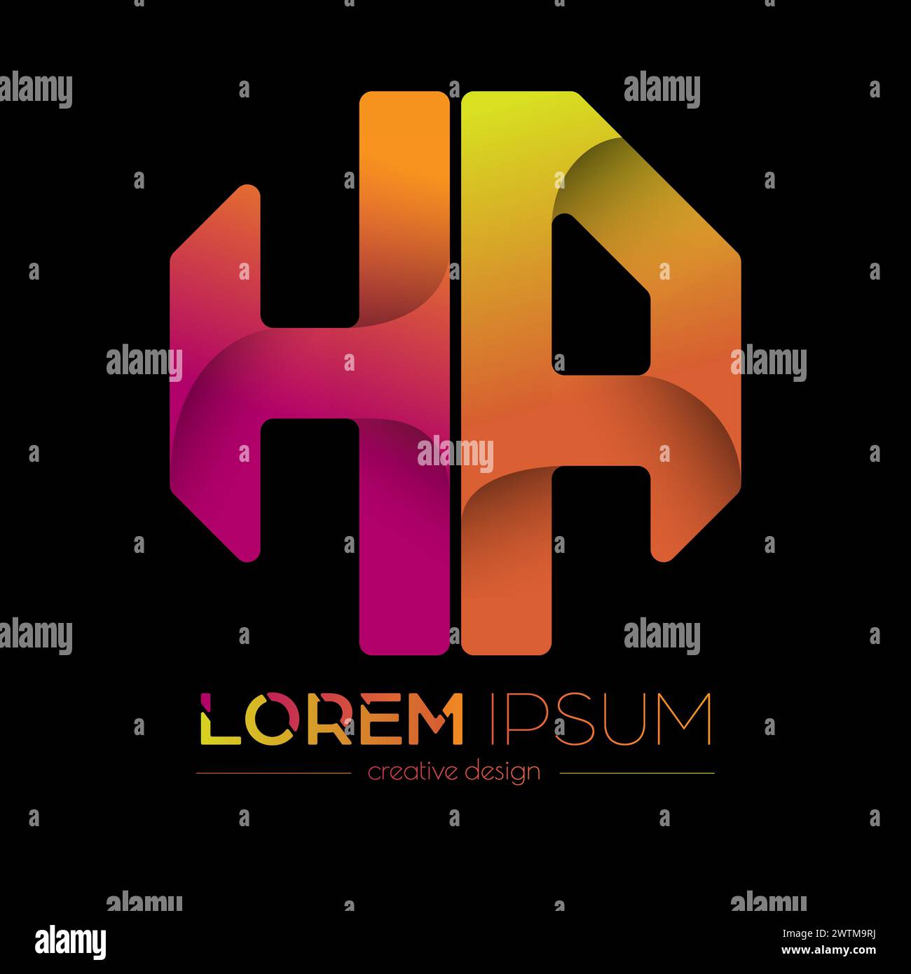 Letters of the alphabet H and A. The color letter composition of the ...