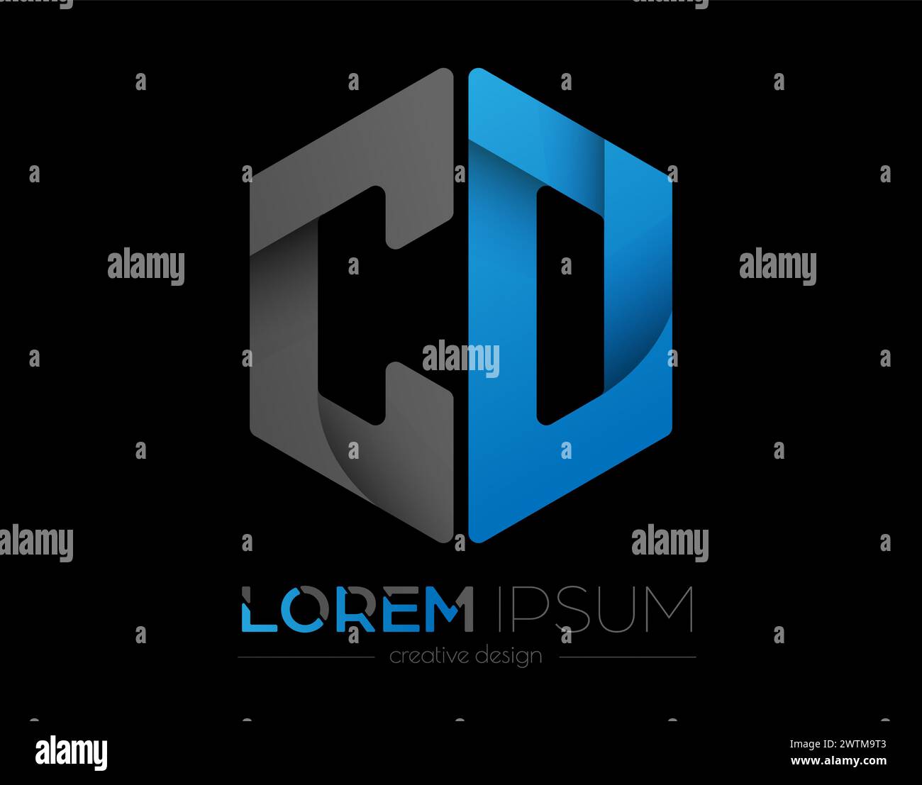 The letters of the alphabet C and D. The color letter composition of ...