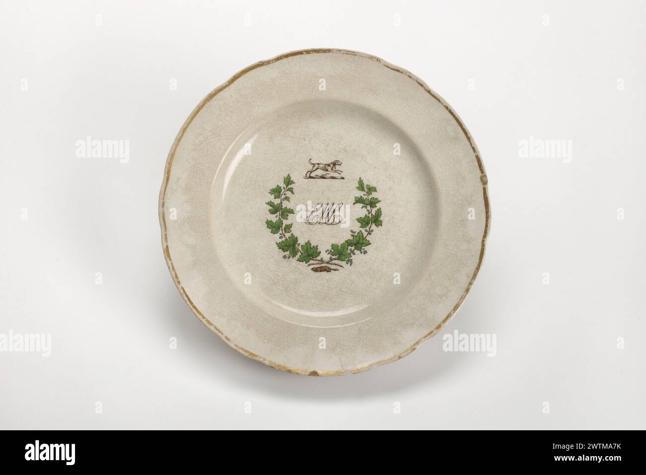 Luncheon plate - EML, 2 branches & beaver John Ridgway & Company, 1830 ...