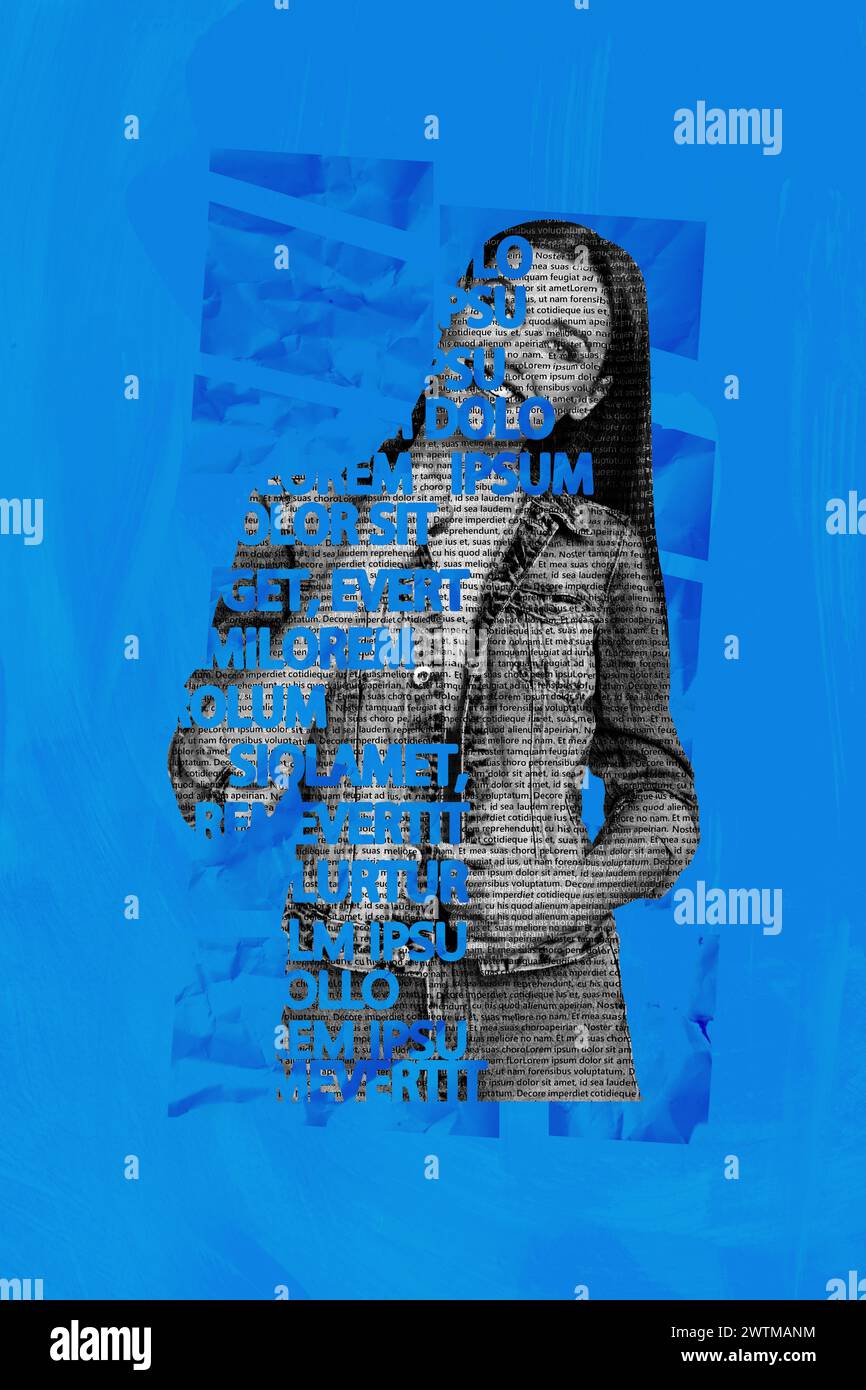Vertical creative collage magazine poster cover new outfit collection ...