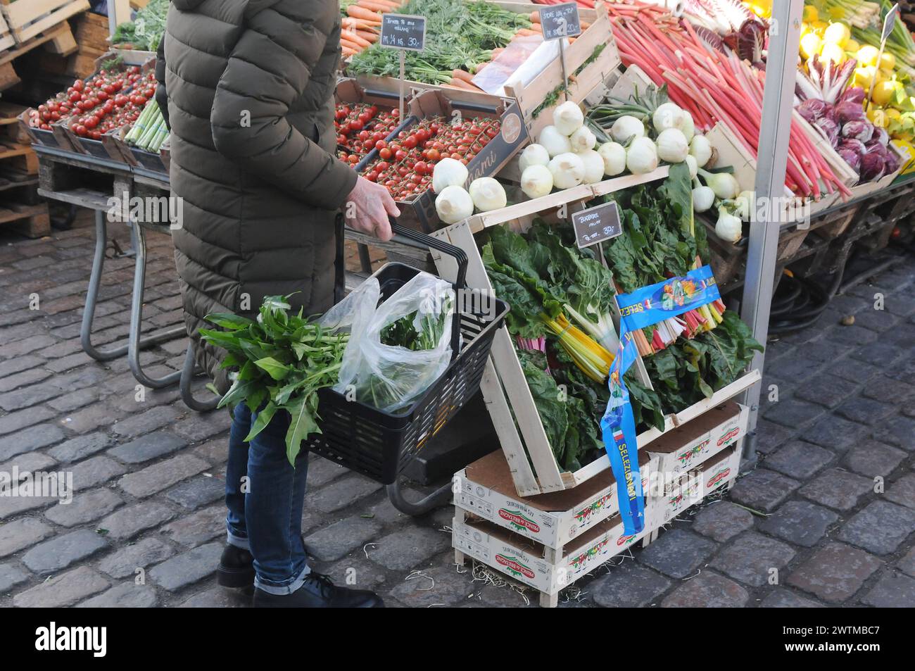 Copenhagen, Denmark/18 March 2024 Shoppers and consumers /farmer market ...