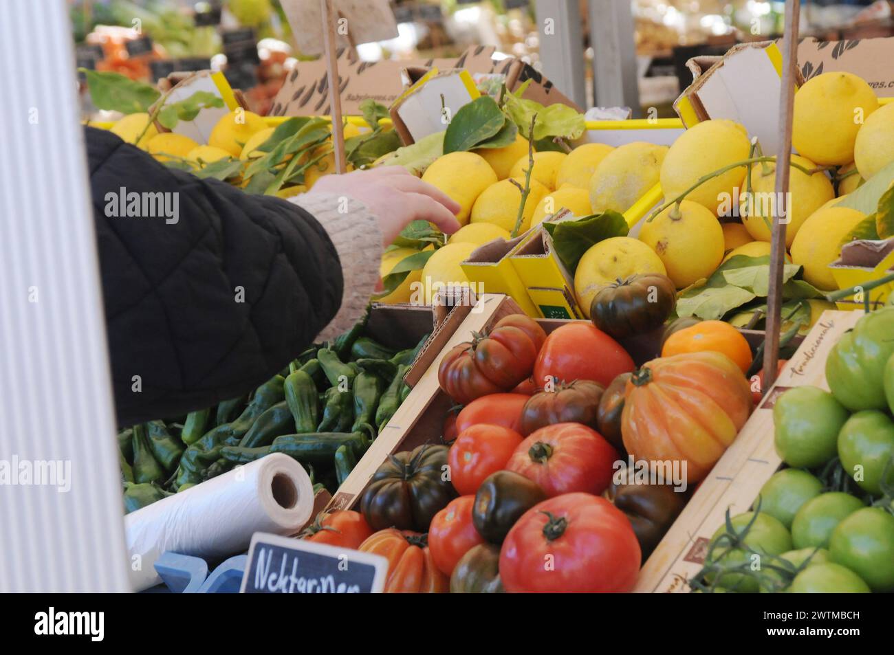 Copenhagen, Denmark/18 March 2024 Shoppers and consumers /farmer market ...