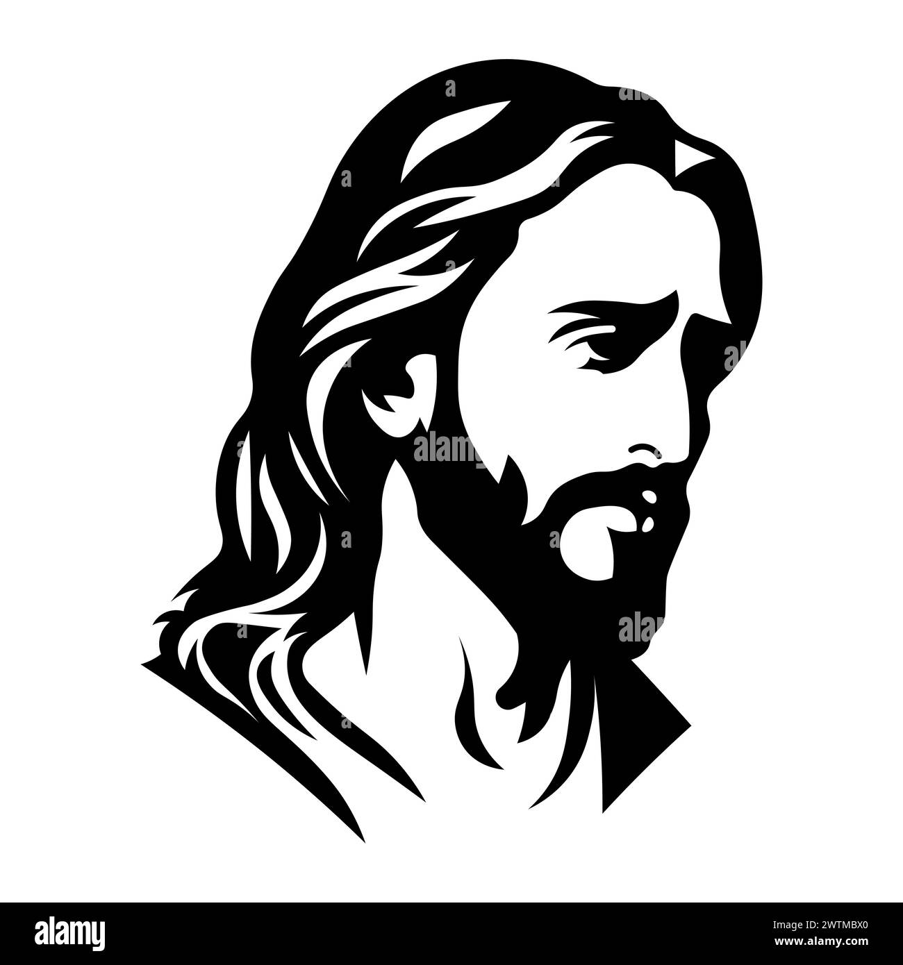 black vector jesus icon on white background Stock Vector Image & Art ...
