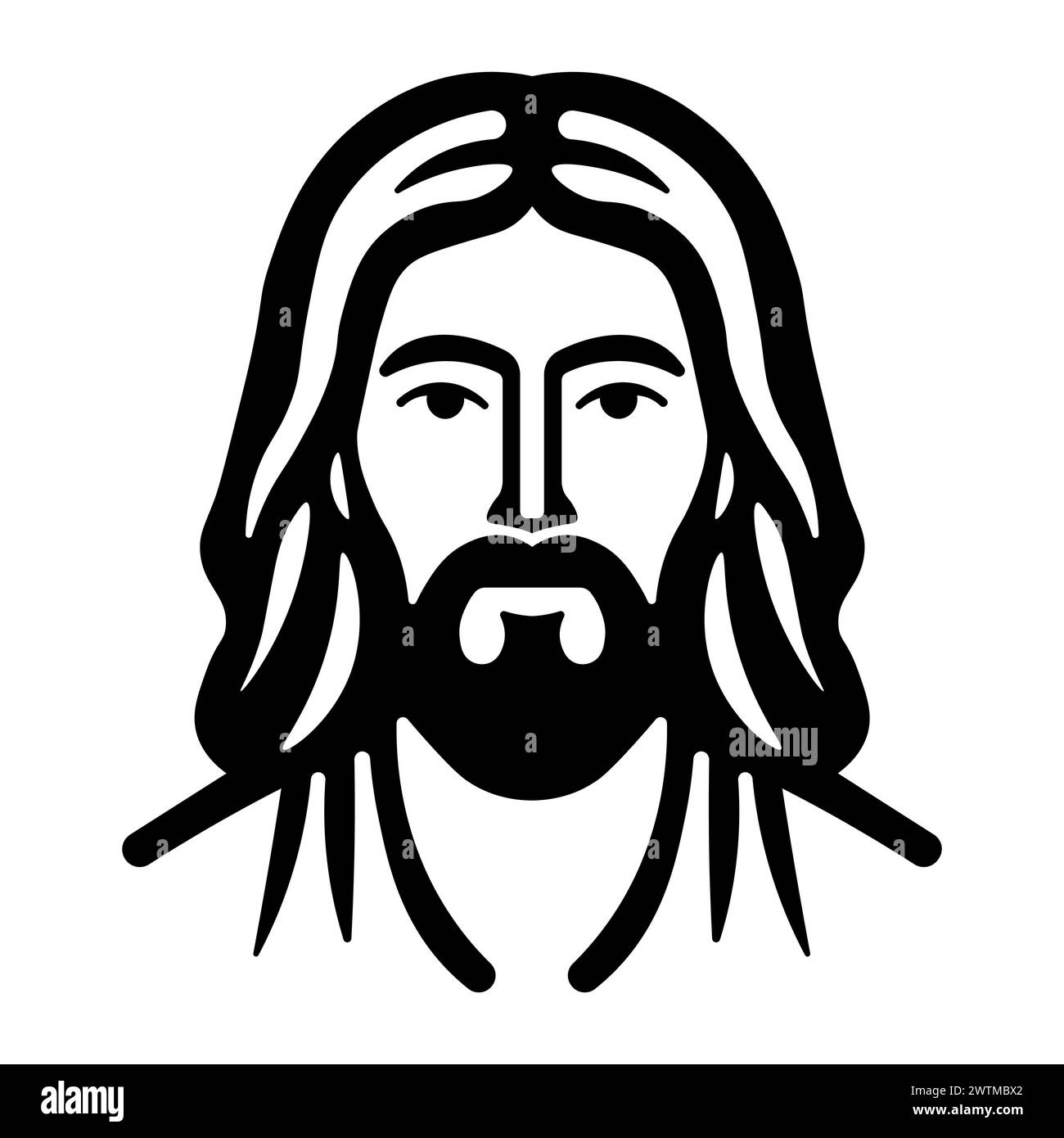 black vector jesus icon on white background Stock Vector Image & Art ...