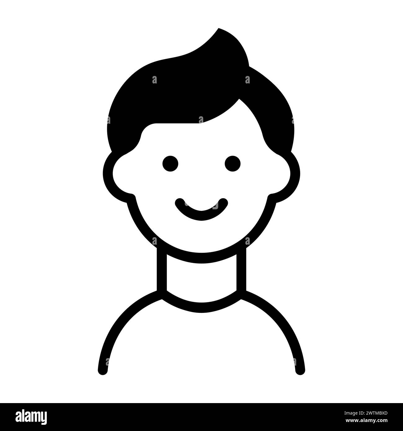 black vector boy icon on white background Stock Vector Image & Art - Alamy
