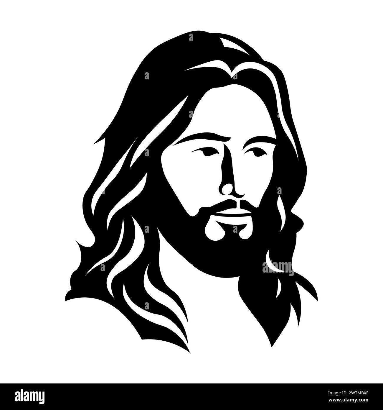black vector jesus icon on white background Stock Vector Image & Art ...