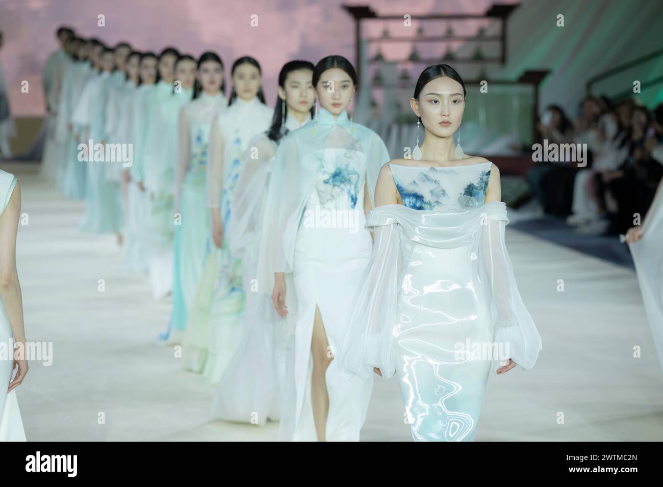 Beijing, China. 18th Mar, 2024. Models walk the catwalk for the Heaven ...