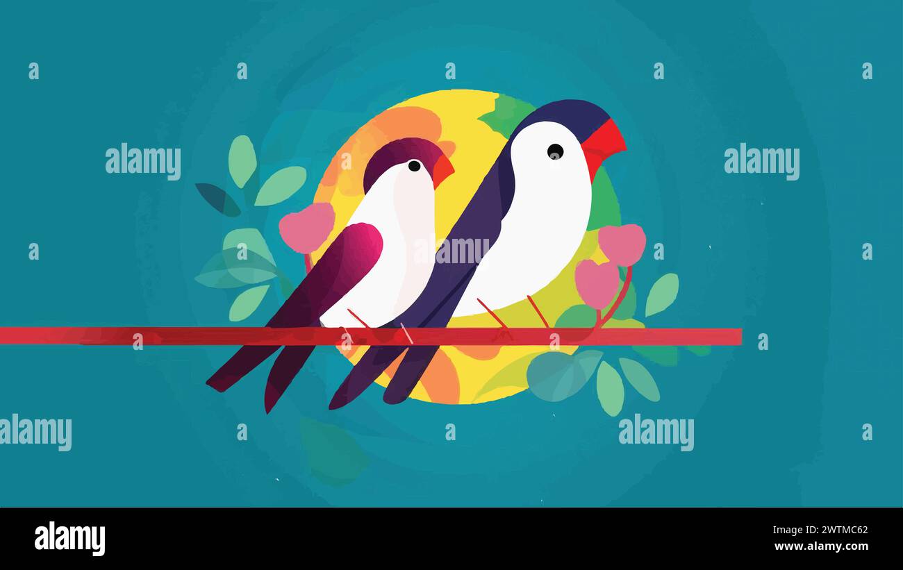 Vector bird illustration in flat design Stock Vector Image & Art - Alamy