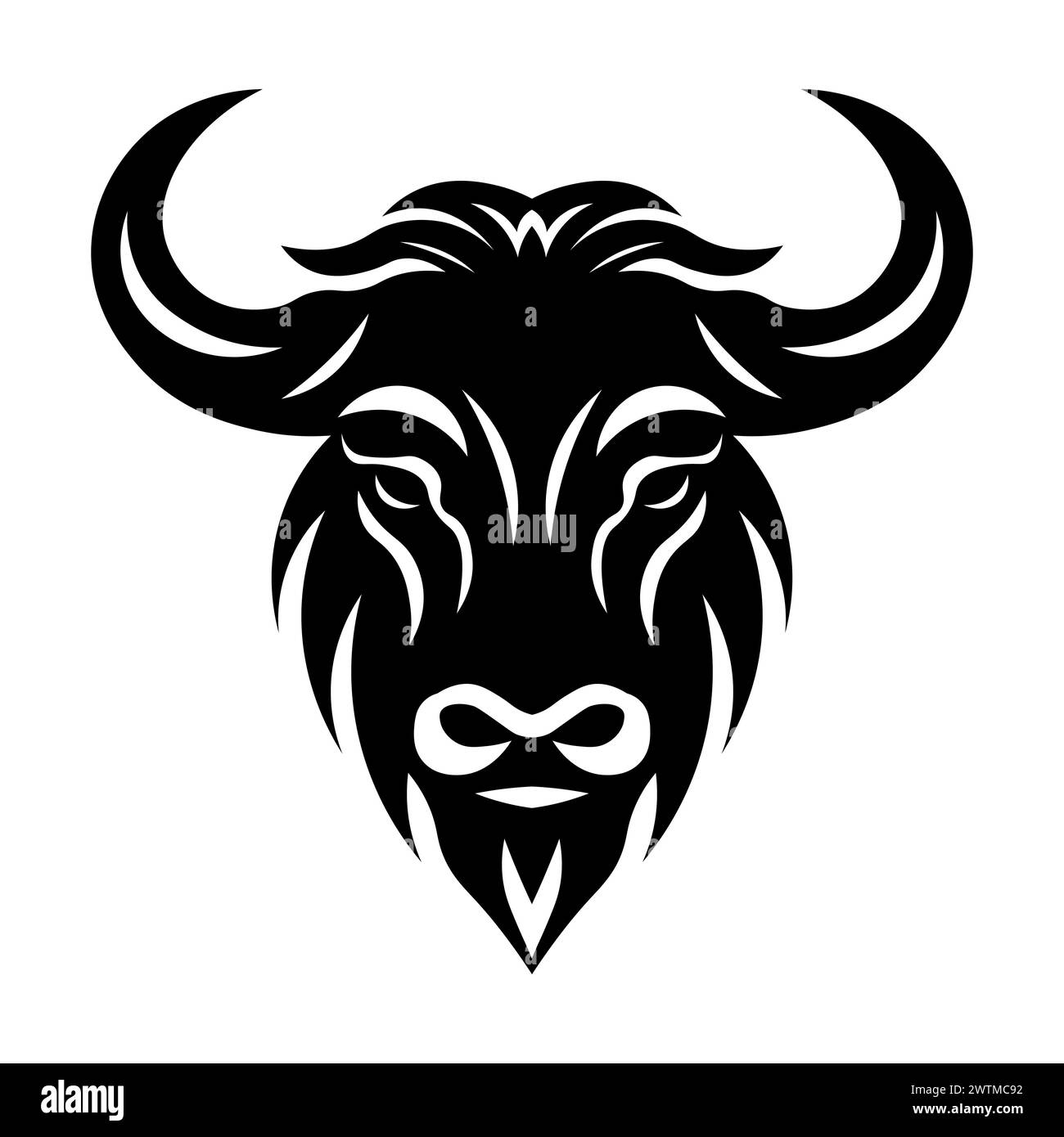 black vector yak head icon on white background Stock Vector Image & Art ...