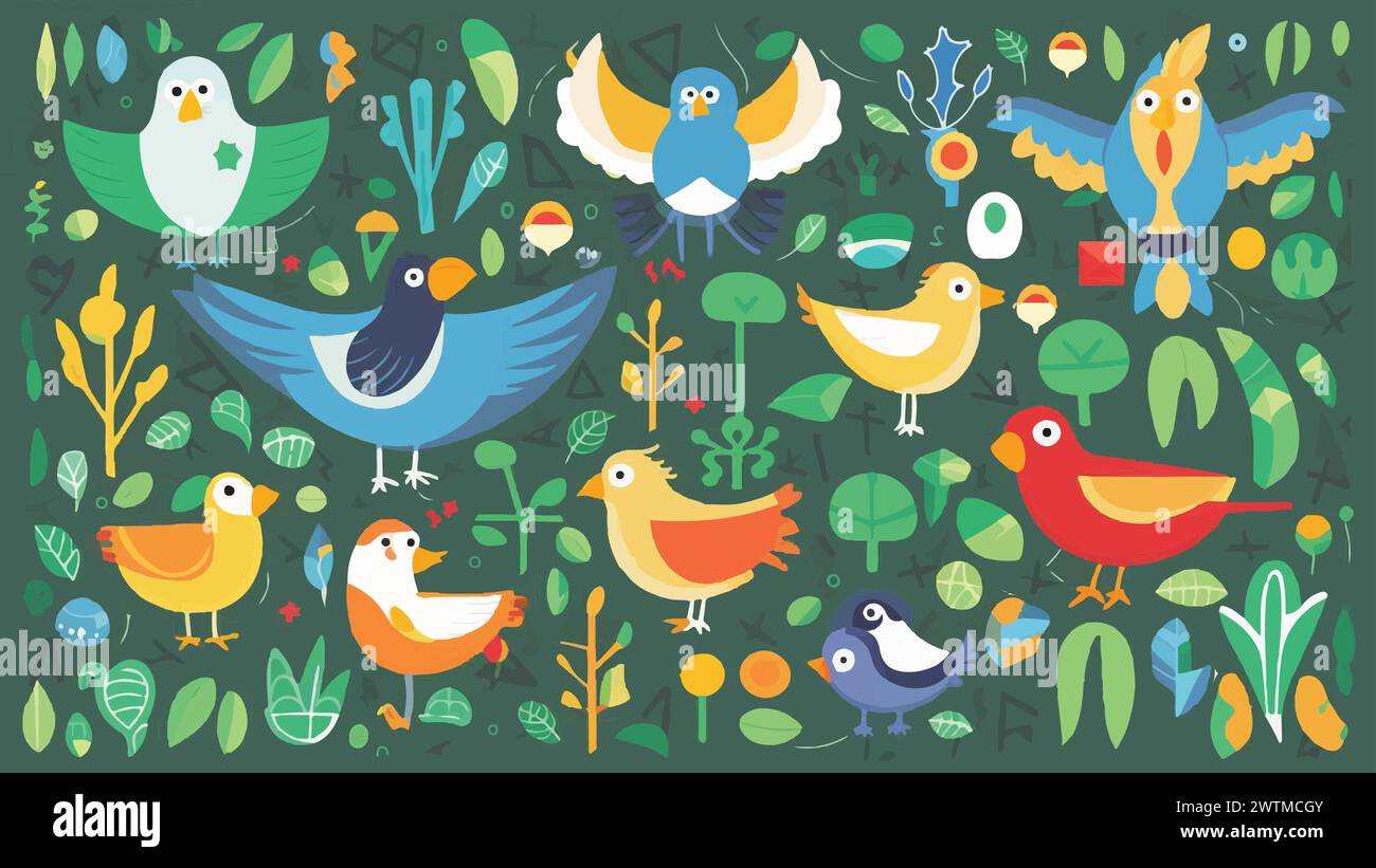 Vector bird illustration in flat design Stock Vector Image & Art - Alamy