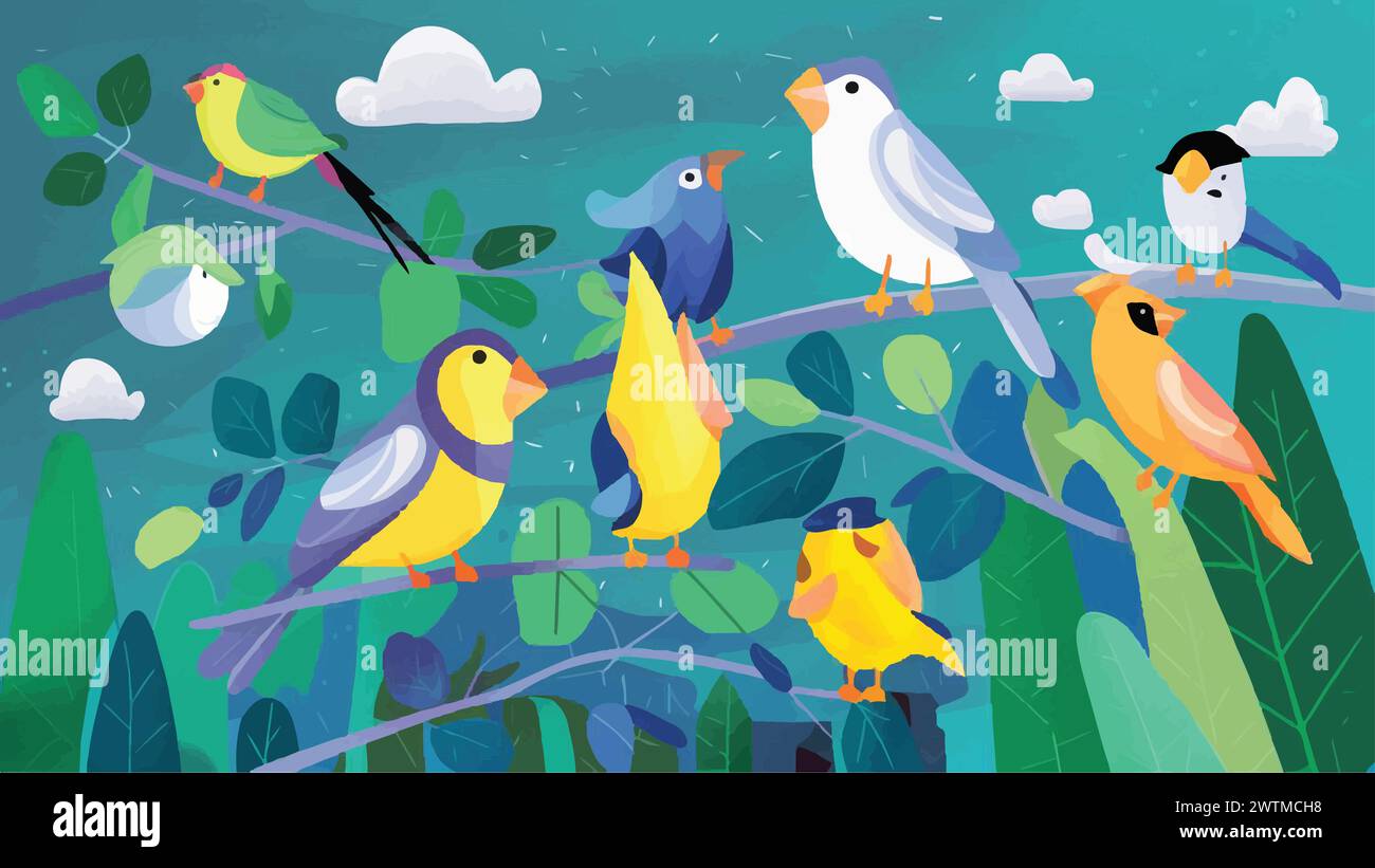 Vector bird illustration in flat design Stock Vector Image & Art - Alamy