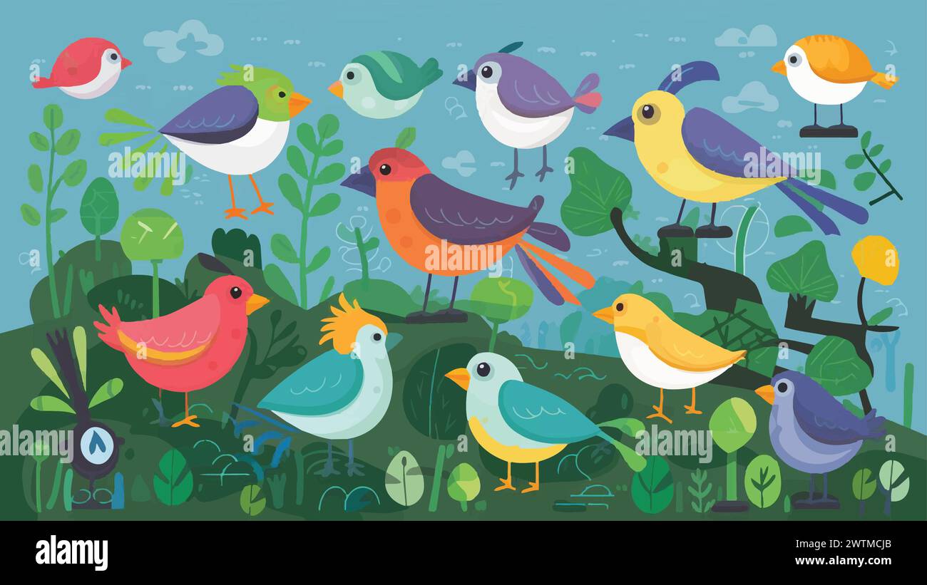 Vector bird illustration in Stock Vector Images - Alamy