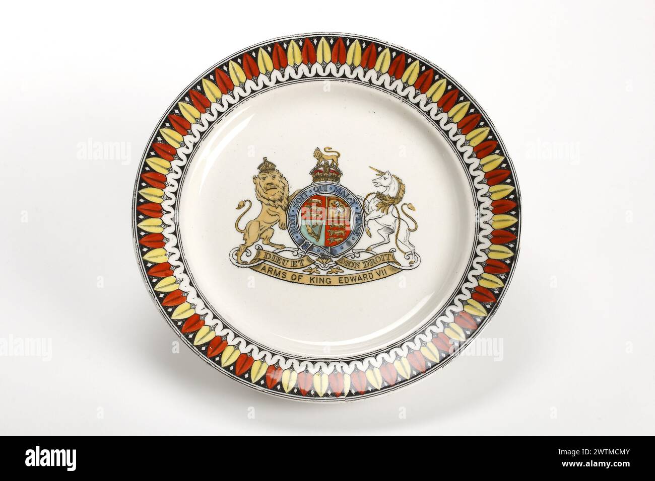 Commemorative dinner plate - Coat-of-arms, Edward VII Adams Adams Stock ...