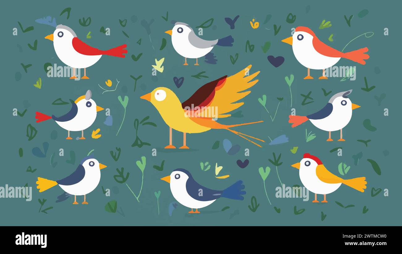 Vector bird illustration in flat design Stock Vector Image & Art - Alamy