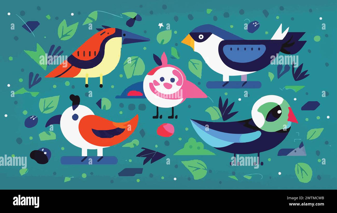 Vector bird illustration in flat design Stock Vector Image & Art - Alamy