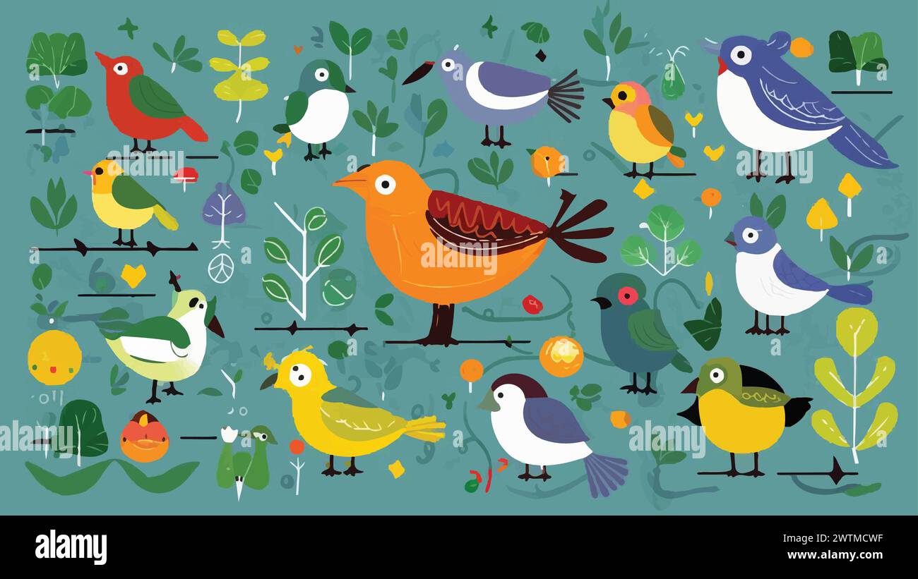 Vector bird illustration in Stock Vector Images - Alamy