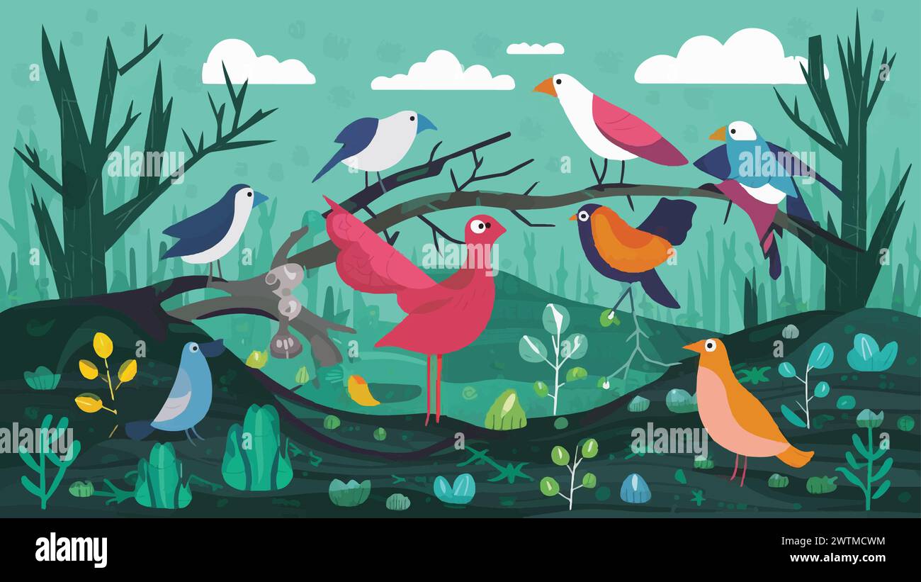 Vector bird illustration in flat design Stock Vector Image & Art - Alamy