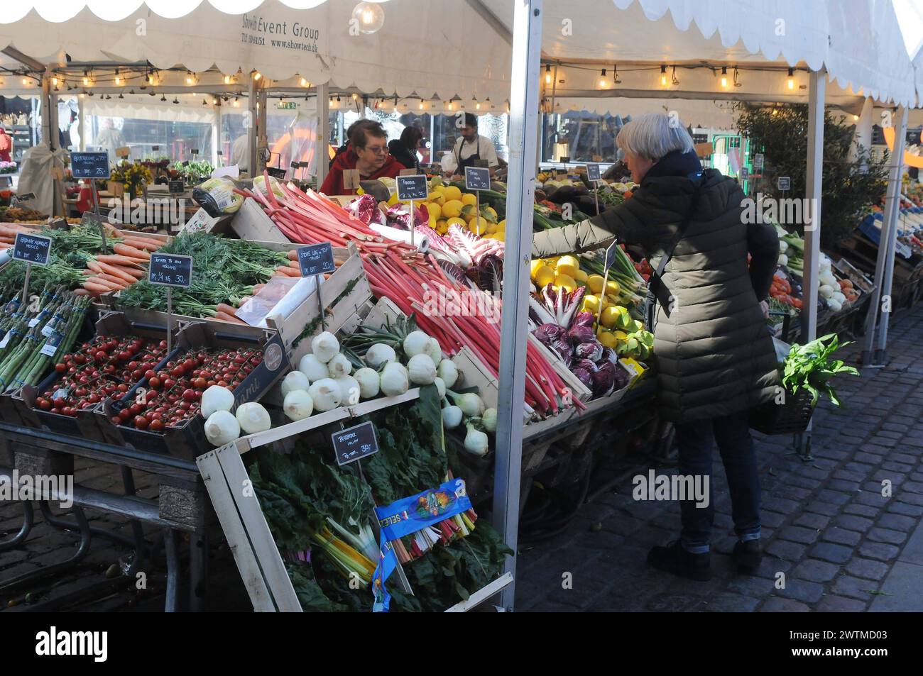 Copenhagen, Denmark/18 March 2024 Shoppers and consumers /farmer market ...
