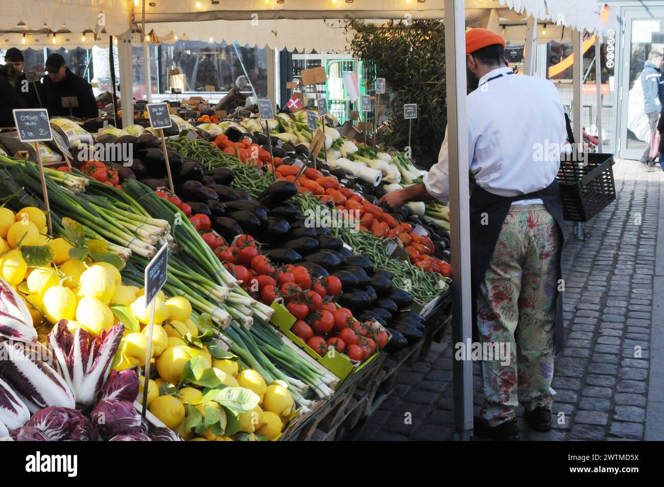 Copenhagen, Denmark/18 March 2024 Shoppers and consumers /farmer market ...