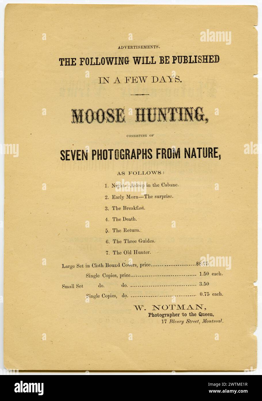 Collection - William Notman & Son Photographic Studio Stock Photo - Alamy