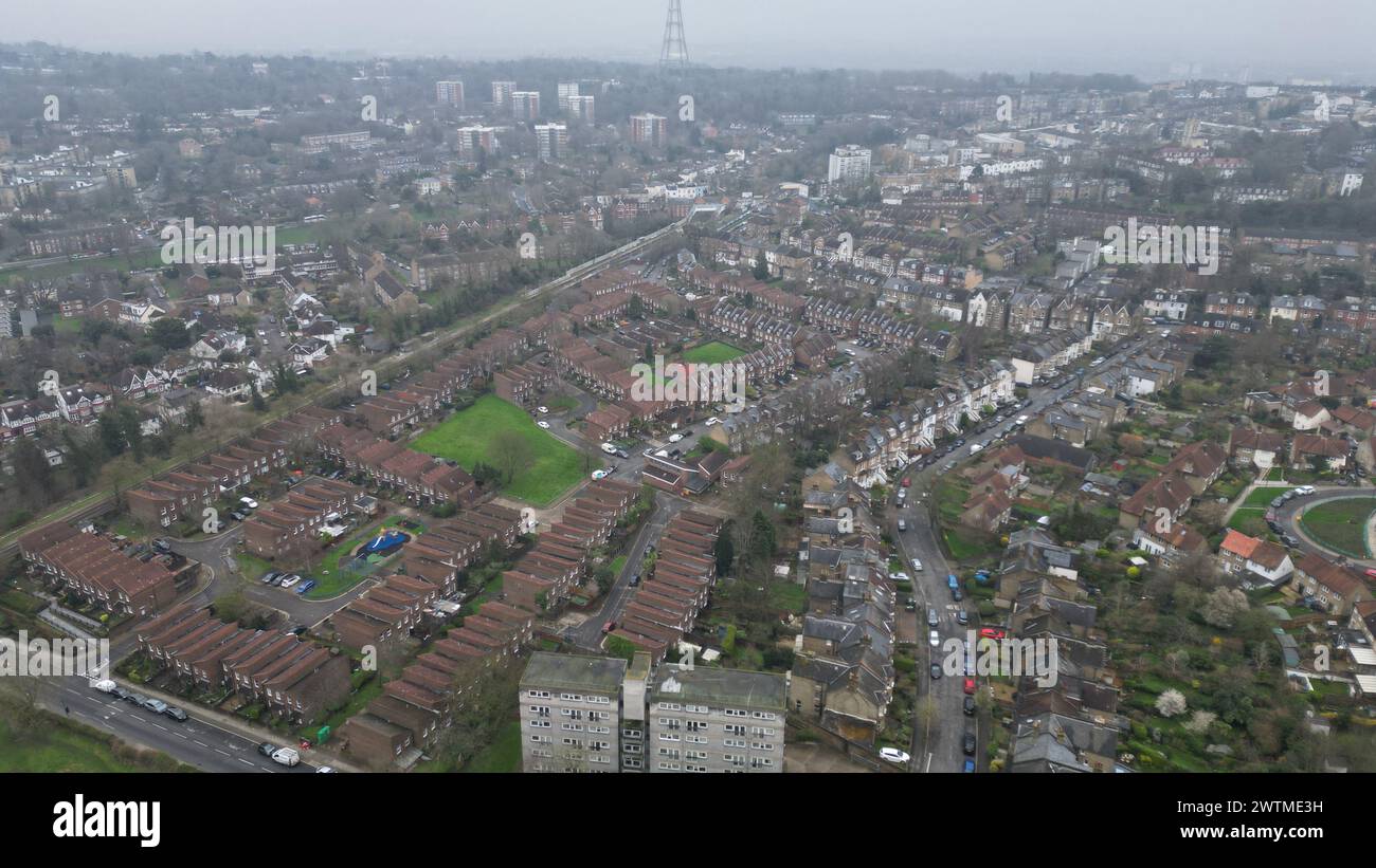 Aerial views across london from Dulwich area Stock Photo - Alamy