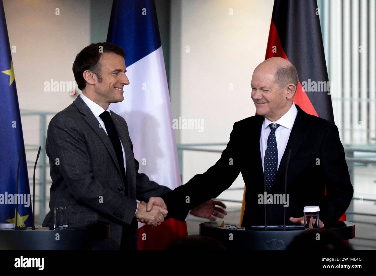 Emmanuel Macron, Olaf Scholz - Weimar Triangle DEU, Deutschland ...