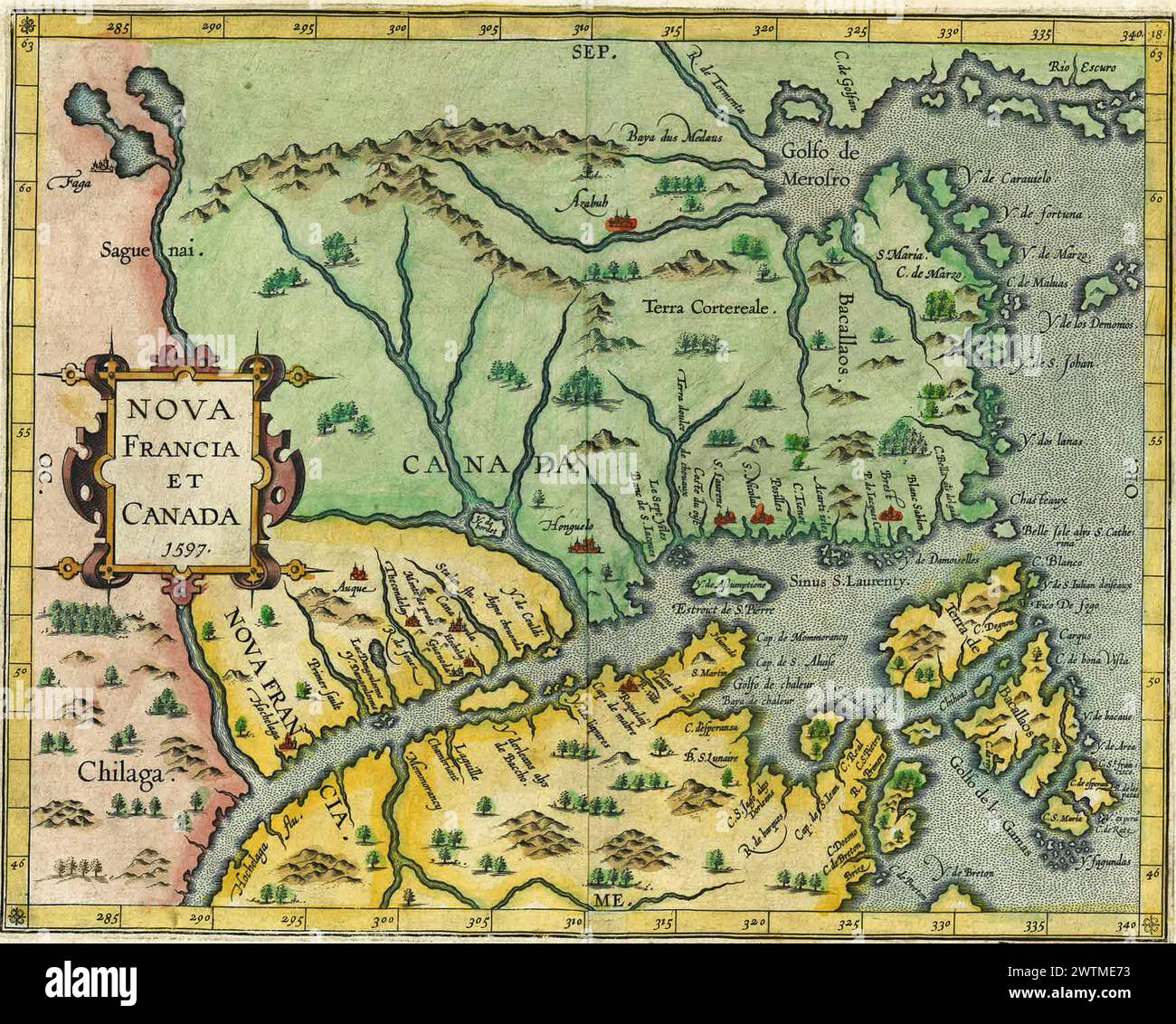 Map - Nova Francia et Canada Stock Photo - Alamy