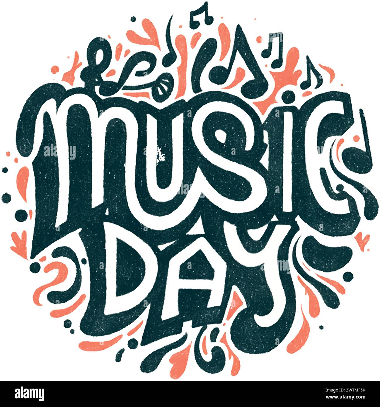 Music day. The design is colorful and playful, with a round shape and ...