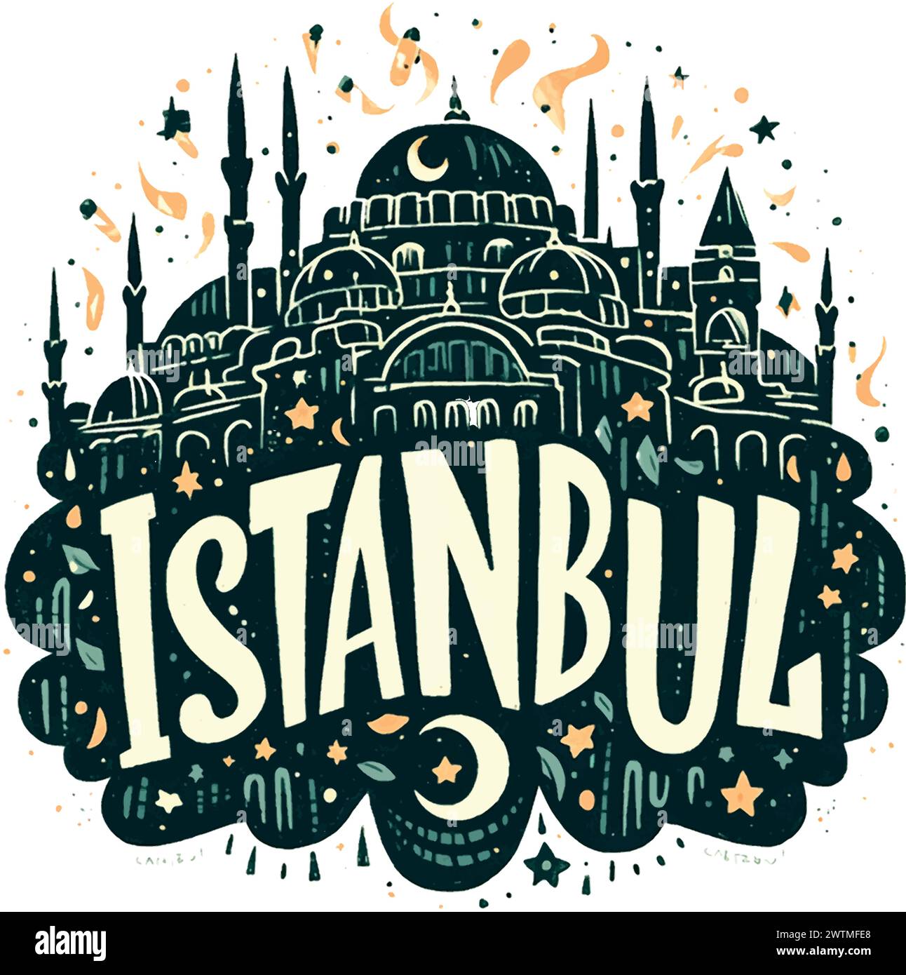 Istanbul is a city with a lot of history and culture Stock Vector Image ...