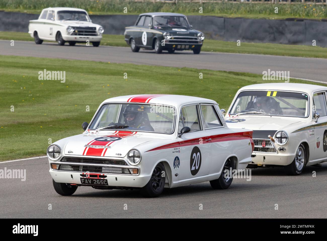 Nick Jarvis in his 1965 Ford-Lotus Cortina MkI during the Jim Clark ...