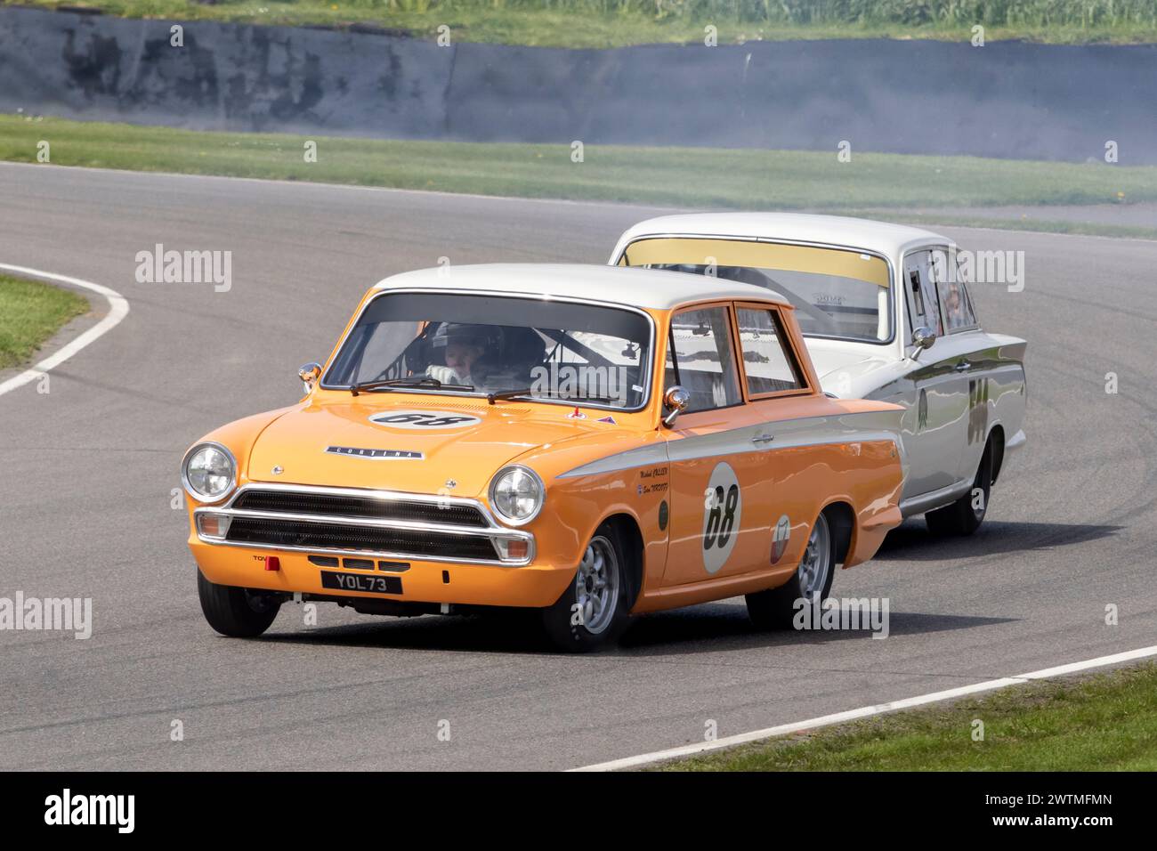 Michael Cullen in his 1965 Ford-Lotus Cortina MkI during the Jim Clark ...