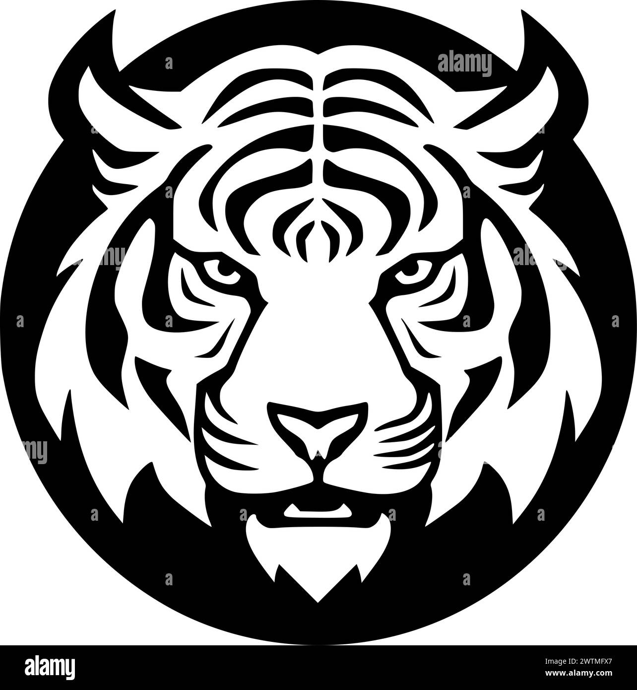 Tiger - minimalist and flat logo - vector illustration Stock Vector ...